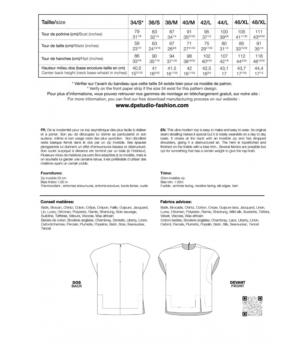 LE 514 Top with asymetric seam detailing PDF