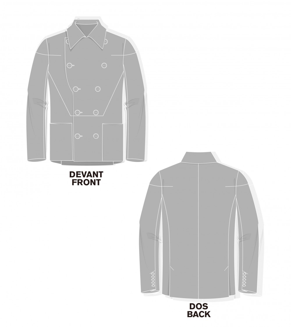 Le 1801 Peacoat with seam détails and patch pockets