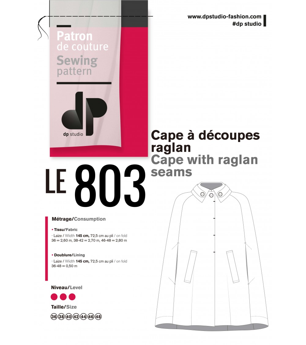 Le 803 Cape with raglan seams